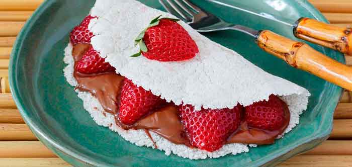 Tapioca de Chocolate com Morango