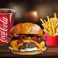 Bacon Burger + Batata + Coca-Cola - Combo Hambúrger Max